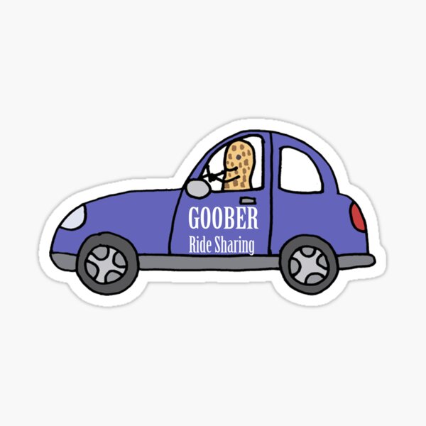 "Funny Goober Driver Ride Sharing Pun" Sticker by naturesfancy | Redbubble