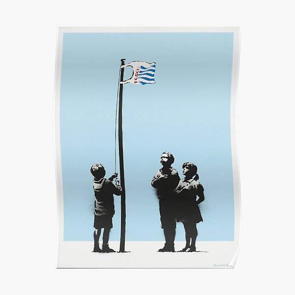 "Very Little Helps by Banksy - Children Salute a Tesco Flag" Poster by ...