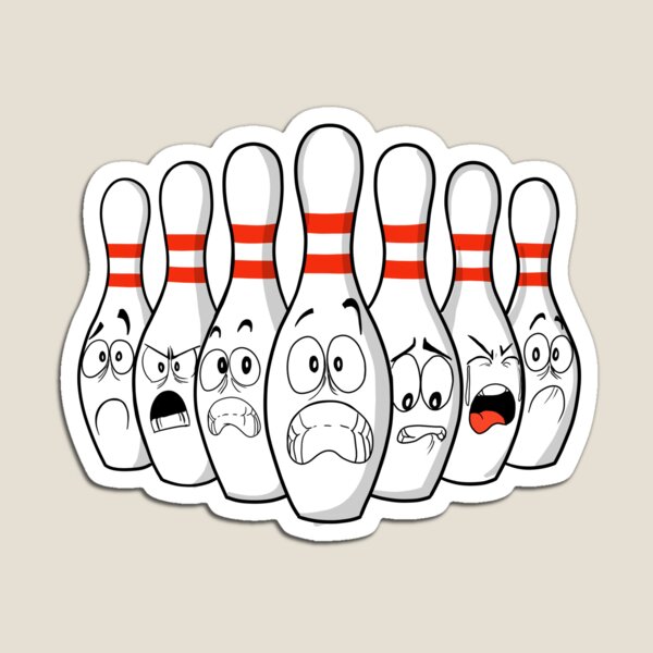 "Scared Pins funny Bowling Pins" Magnet for Sale by Miftees | Redbubble