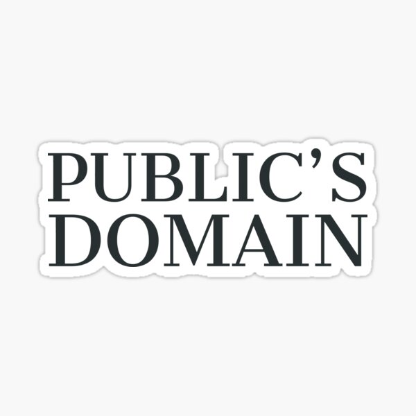 "Public's Domain" Sticker for Sale by ryedesign | Redbubble