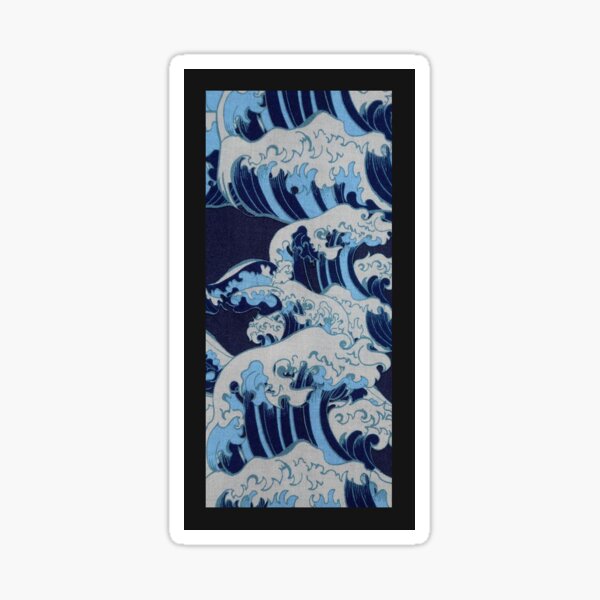 "Japanese wave" Sticker by Lenchanteur | Redbubble