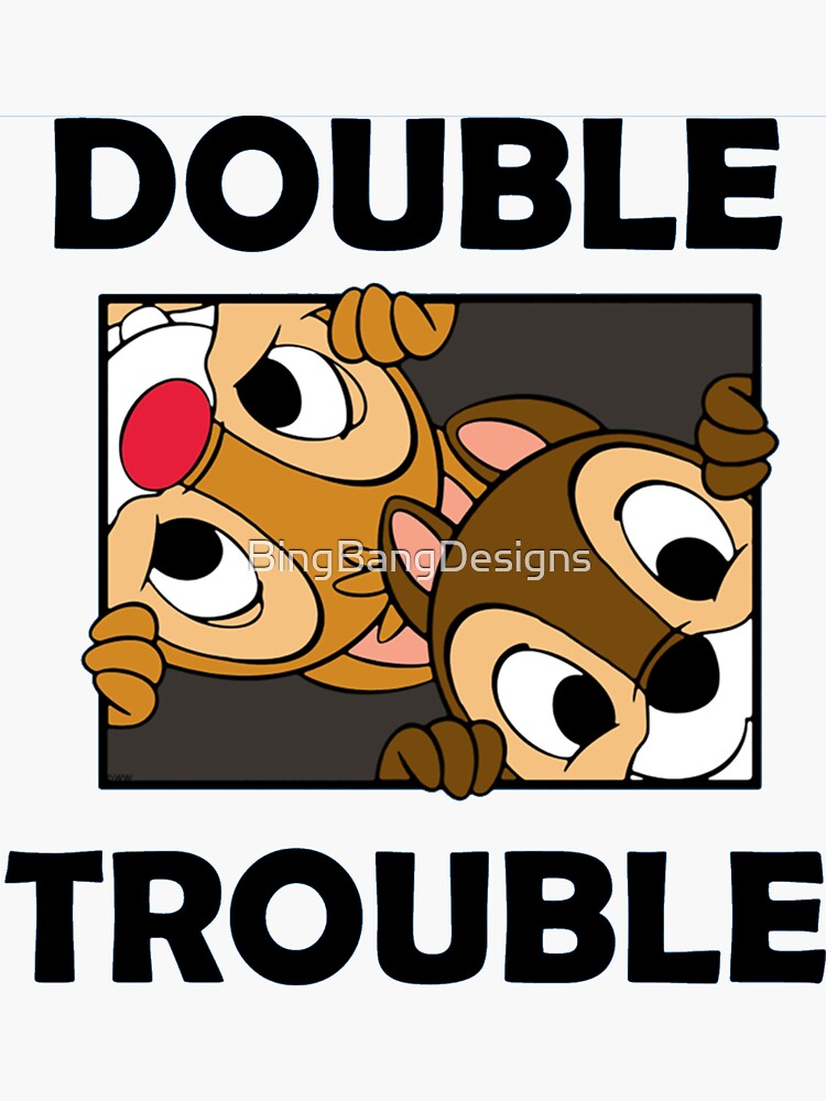 "Double Trouble" Sticker for Sale by BingBangDesigns | Redbubble