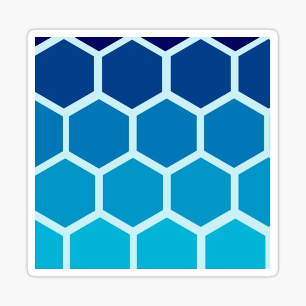 "Blue Gradation Hexagon" Sticker by ClaraAurelia | Redbubble