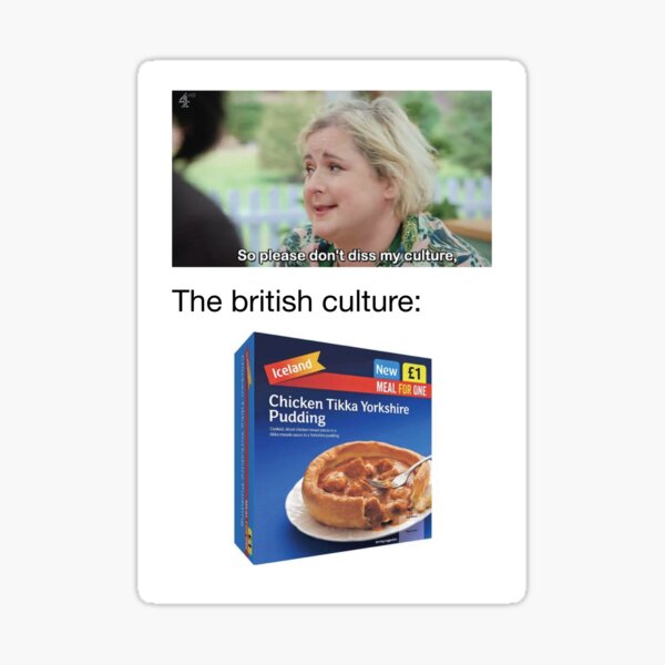 "Funny British food culture meme tika masala" Sticker for Sale by ...