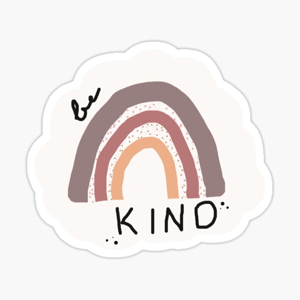 "Boho "Be Kind" Rainbow" Sticker for Sale by stickyjenna | Redbubble