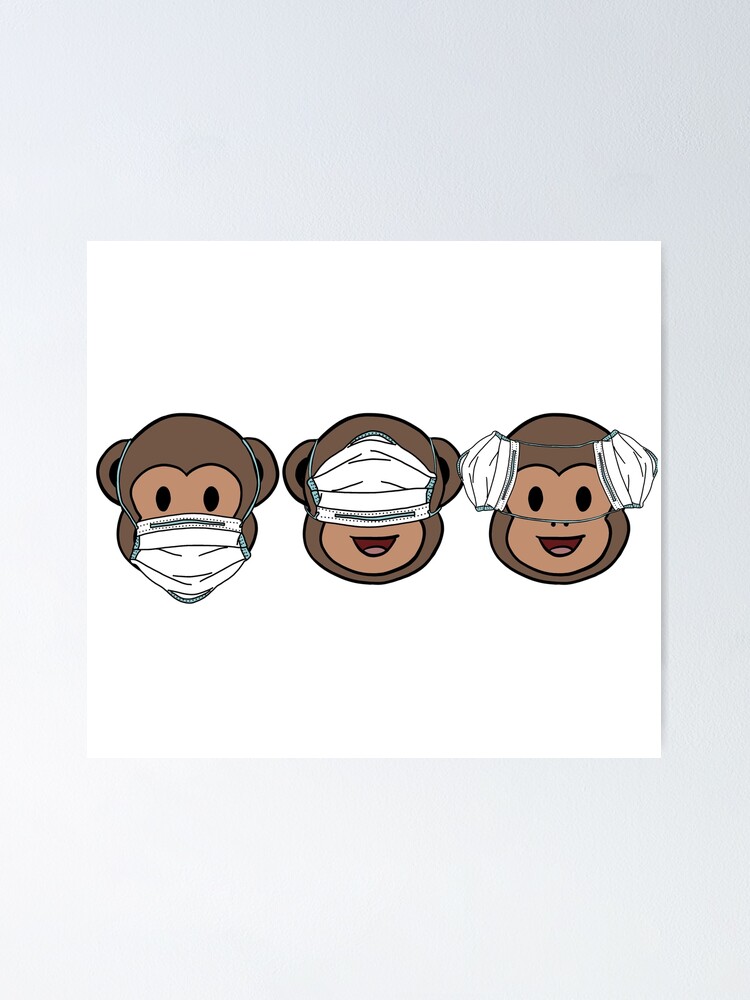 "Corona monkey emoji" Poster for Sale by -Holy-Chicken- | Redbubble