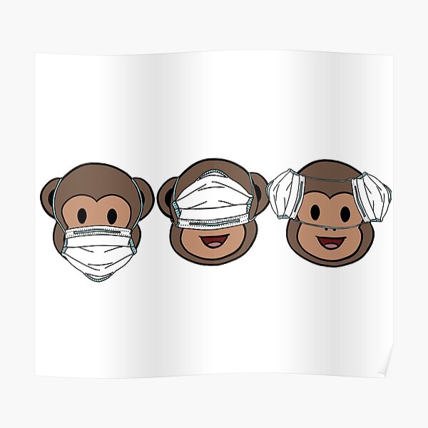 "Corona monkey emoji" Poster for Sale by -Holy-Chicken- | Redbubble