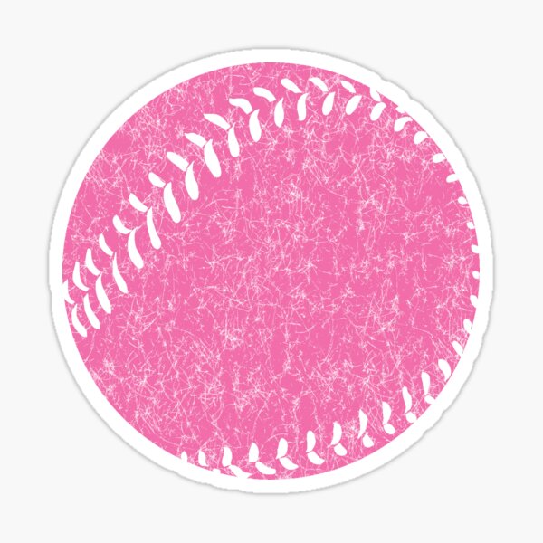 "Vintage Distressed Pink Softball Print Pattern" Sticker for Sale by ...