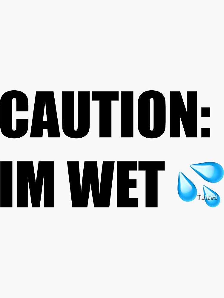 "Caution Im Wet" Sticker for Sale by Tatsed | Redbubble