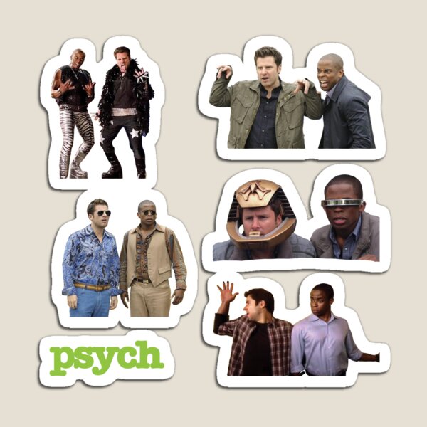 "psych sticker pack the sequal!" Magnet for Sale by morannewebb | Redbubble