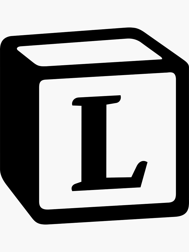 "Letter "L" Block Personalised Monogram" Sticker for Sale by Notionware ...