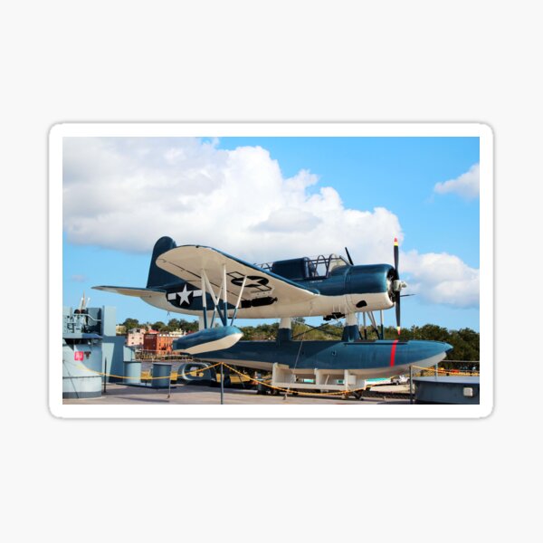 "Seaplane On Battleship" Sticker by Cynthia48 | Redbubble