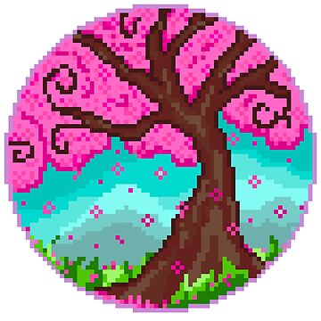 "Spring Tree Pixel Art" Sticker for Sale by Colourful-Voids | Redbubble