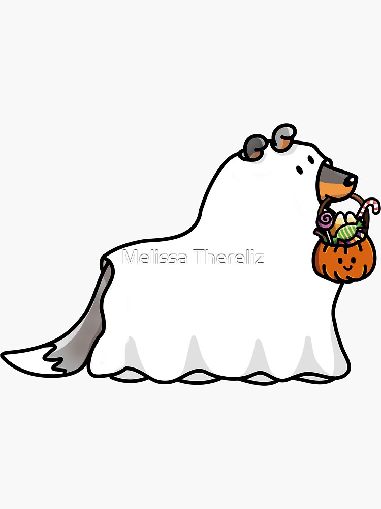 "Halloween Ghost Blue Merle Rough Collie" Sticker by Chapito020287 ...