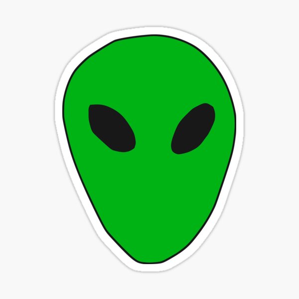 "Outer Space Alien Head" Sticker for Sale by SalmonStickers | Redbubble