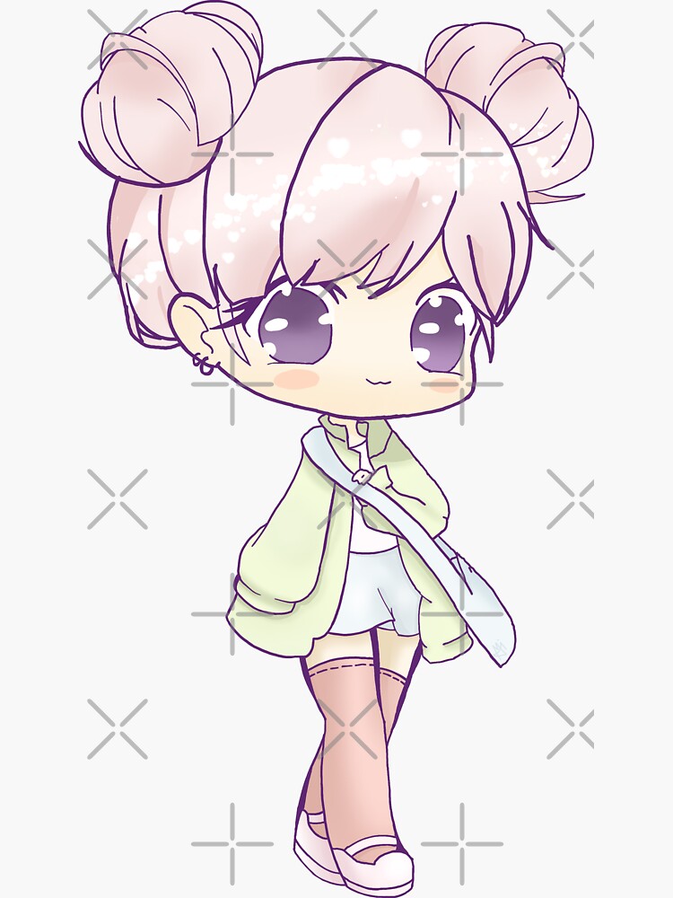 Pastel Chibi Girl Sticker For Sale By Emeraldcucumbaa Redbubble