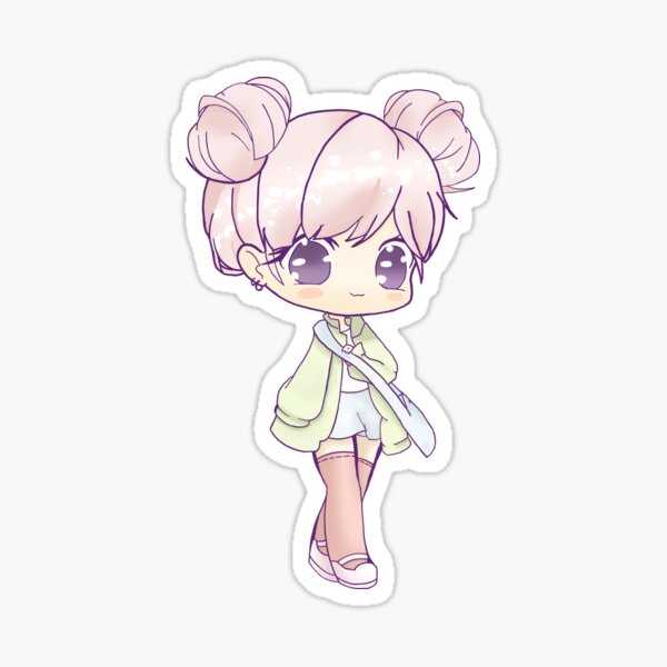 Pastel Chibi Girl Sticker For Sale By Emeraldcucumbaa Redbubble