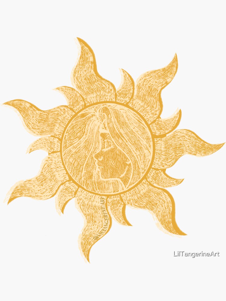 "Tangled Sun" Sticker by LilTangerineArt | Redbubble
