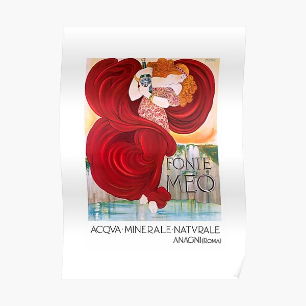 "1910 Italian Mineral Spring Water Advertising Poster" Poster for Sale ...