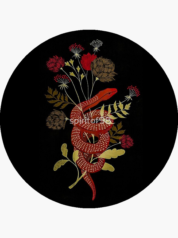 "Red Snake" Sticker for Sale by spiritof98 | Redbubble