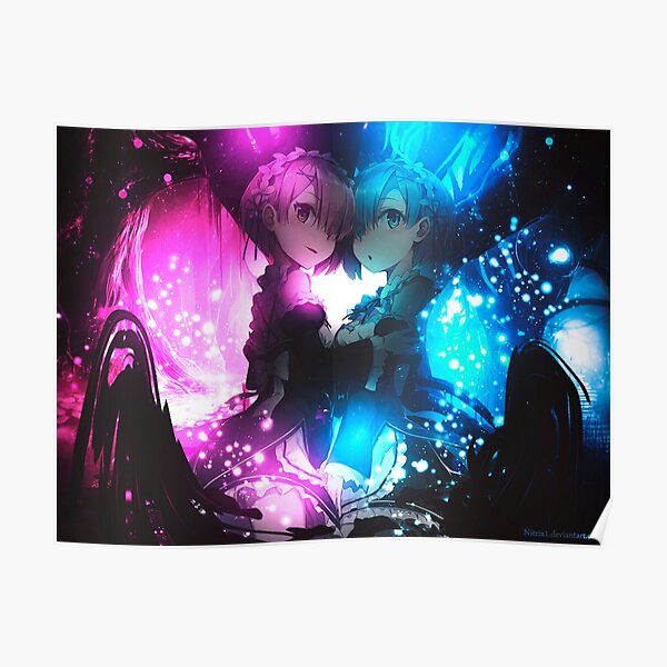 "rem and ram (re zero)" Poster for Sale by ahmedtaki | Redbubble