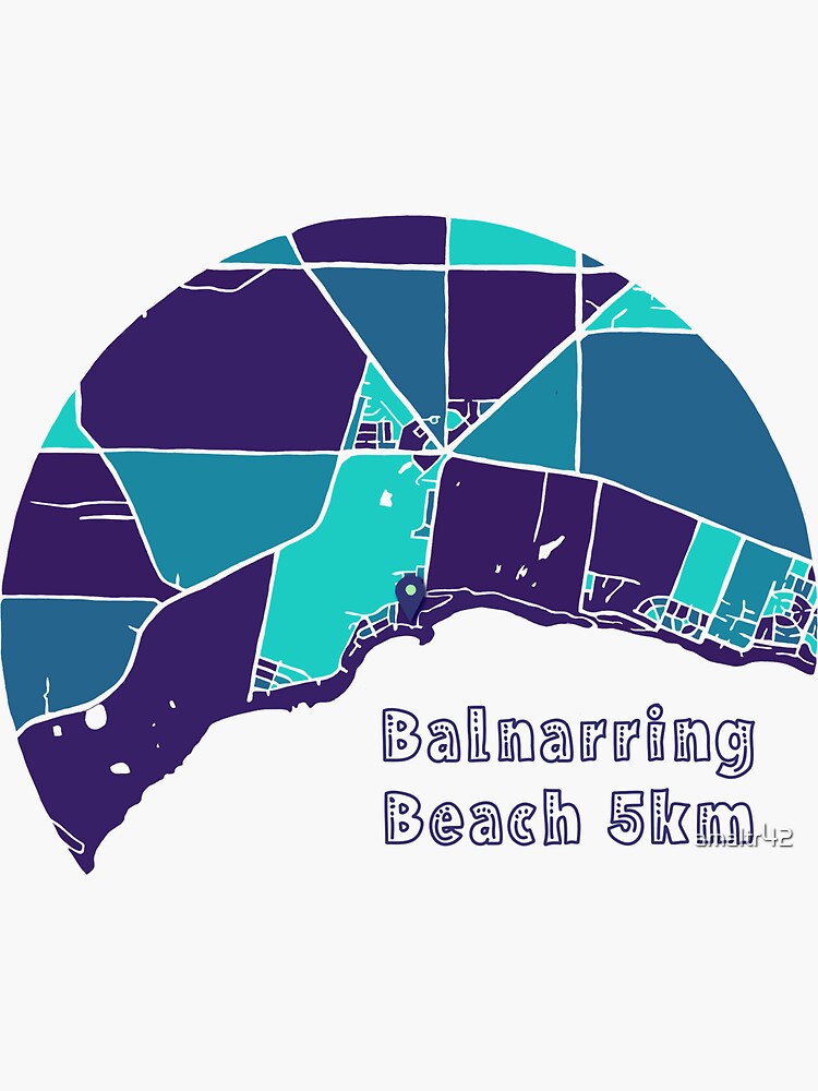 "Balnarring Beach 5km" Sticker for Sale by amaltr42 | Redbubble