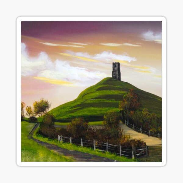 "Glastonbury Tor" Sticker by MarjaBrown | Redbubble