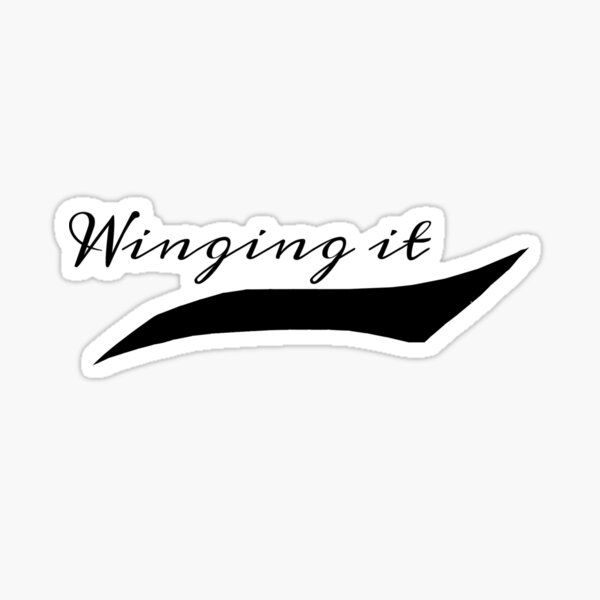 "WINGING IT black makeup eye wing" Sticker by MNCO | Redbubble