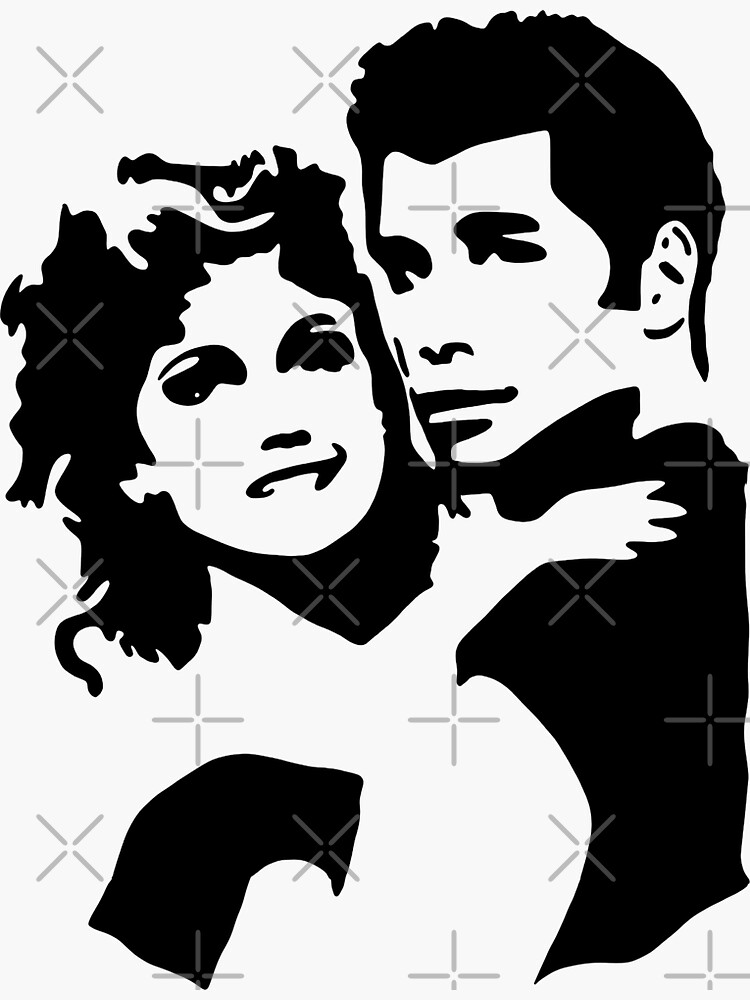 "Grease silhouette " Sticker for Sale by Sian Harris | Redbubble