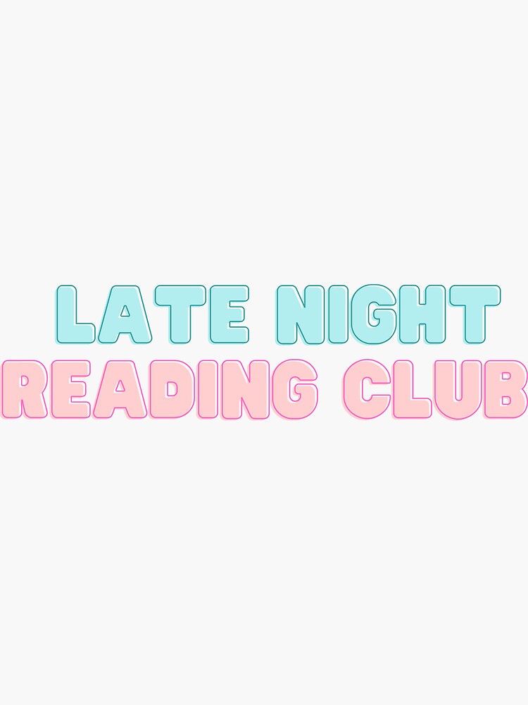"late night reading club" Sticker for Sale by tomhazeldines | Redbubble