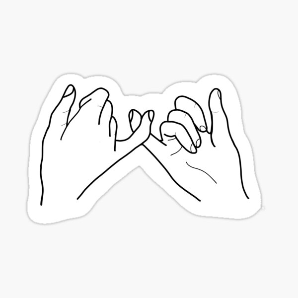 "Pinky Promise Aesthetic Hand" Sticker for Sale by NobenDesign | Redbubble