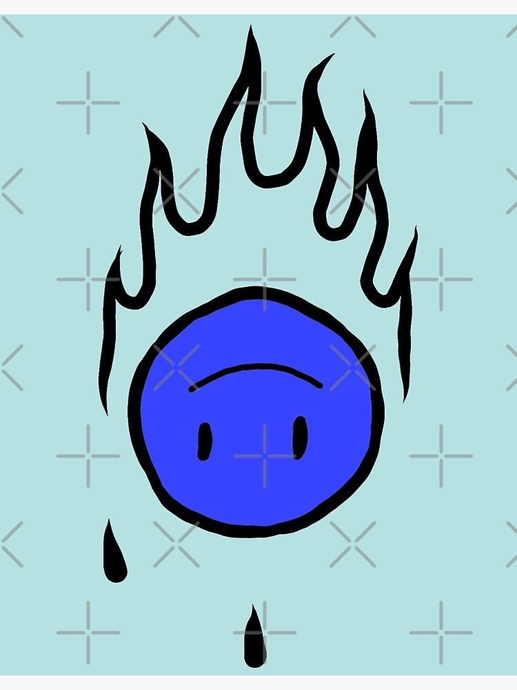 "Blue Flame Face" Poster by moniquesb | Redbubble
