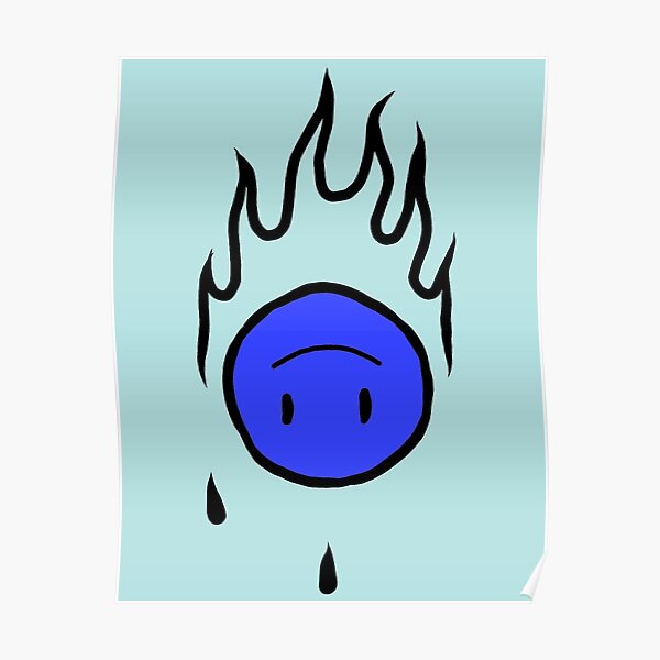 "Blue Flame Face" Poster by moniquesb | Redbubble