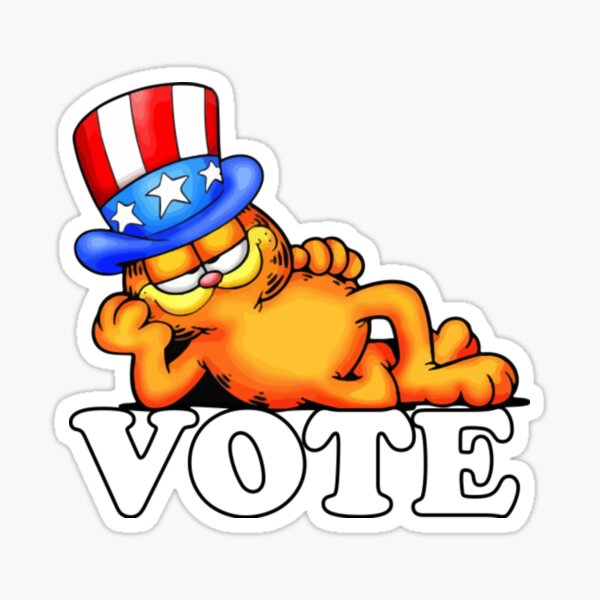 "Garfield Vote" Sticker for Sale by ClarkeLilly | Redbubble