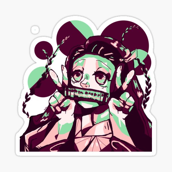 "Cute Nezuko Chan Anime Girl DemonSlayer" Sticker by Taylushi | Redbubble