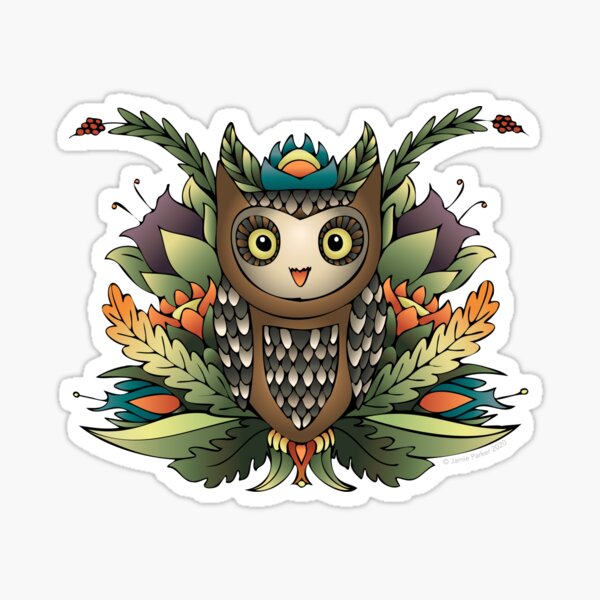 "Fall Owl" Sticker for Sale by jmeparker | Redbubble