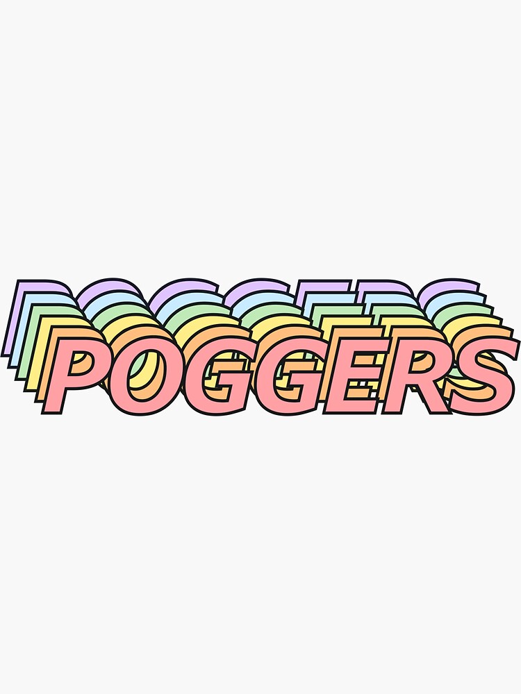"Poggers Twitch but Pastel Rainbow" Sticker by JaypegDesigns | Redbubble