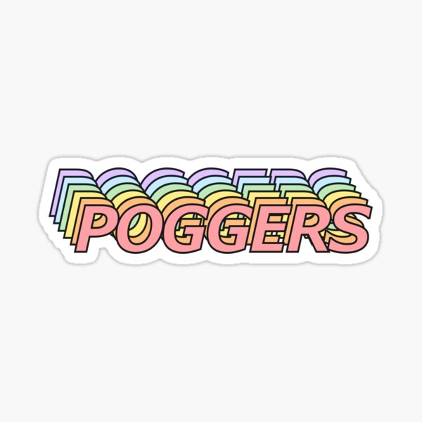 "Poggers Twitch but Pastel Rainbow" Sticker by JaypegDesigns | Redbubble