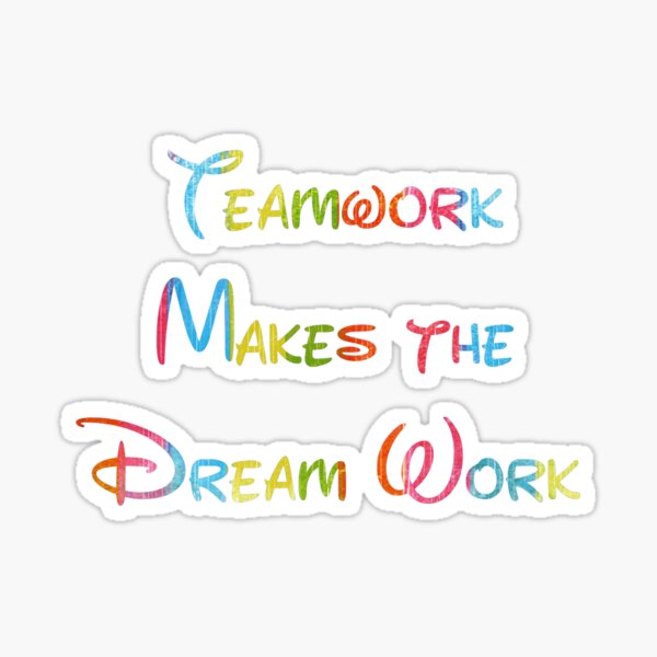 "Teamwork Multicolor " Sticker for Sale by Sleepygirl2010 | Redbubble