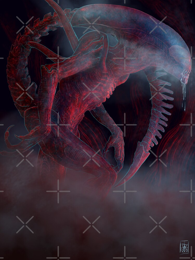"Red phase xenomorph" Sticker for Sale by Draugerboy | Redbubble