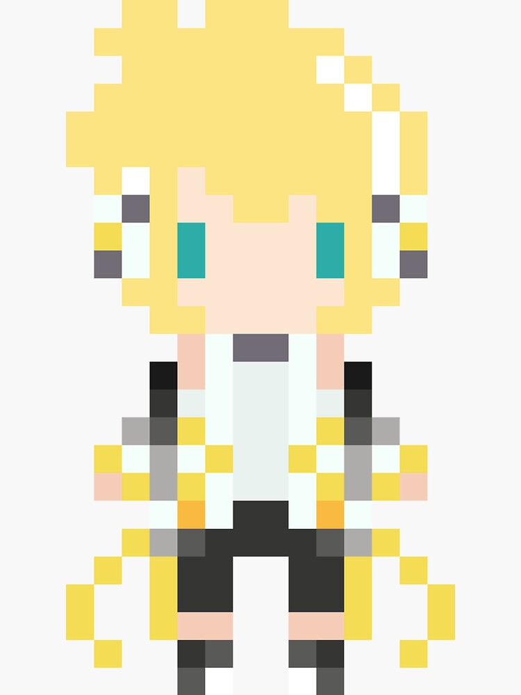 "VOCALOID 2 Kagamine Len (Append) Pixel Design" Sticker by celestrai ...