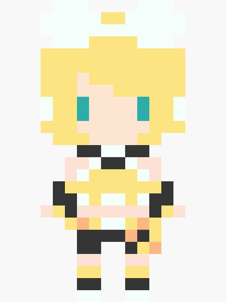 "VOCALOID 2 Kagamine Rin Pixel Design" Sticker for Sale by celestrai ...