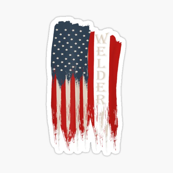 "American Flag Welding" Sticker by GeniusDesignArt | Redbubble
