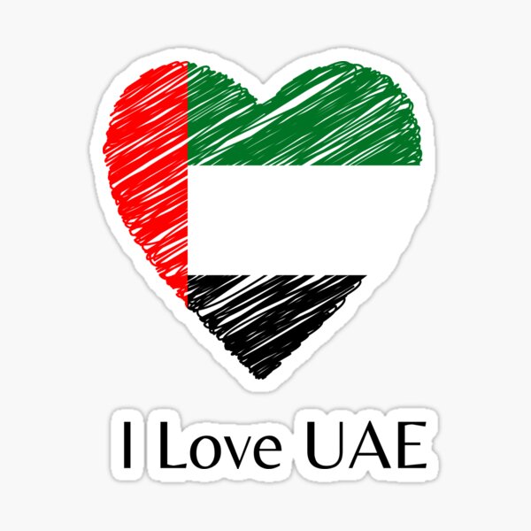 "i love UAE design" Sticker for Sale by humamh | Redbubble