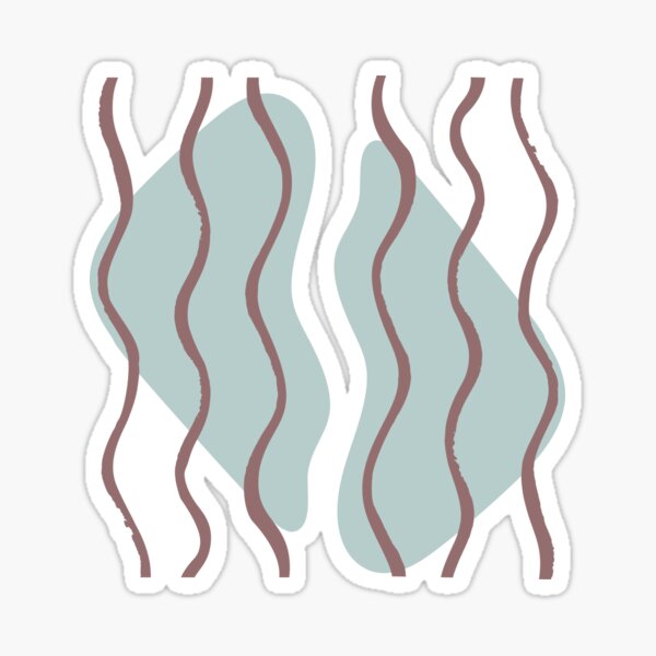 "Contemporary Abstract Wavy Lines Pastel Minimalist design " Sticker ...