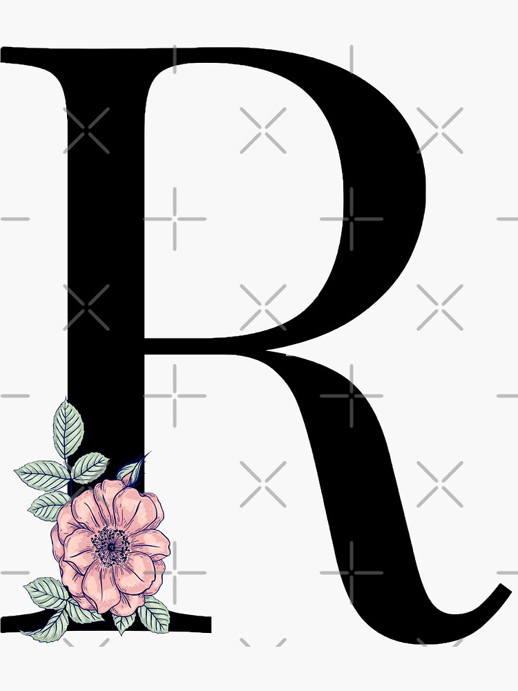 "Letter R Floral Monogram" Sticker for Sale by Pretty-Pixel | Redbubble