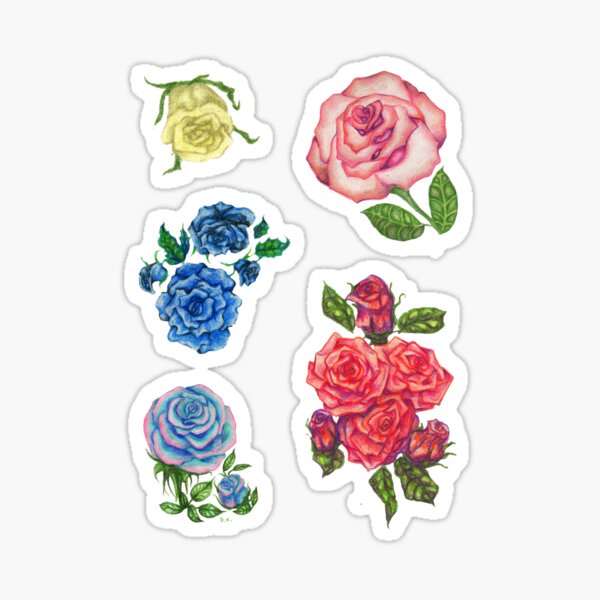 "Rose Yellow Red Blue Gradient Violet" Sticker for Sale by ...