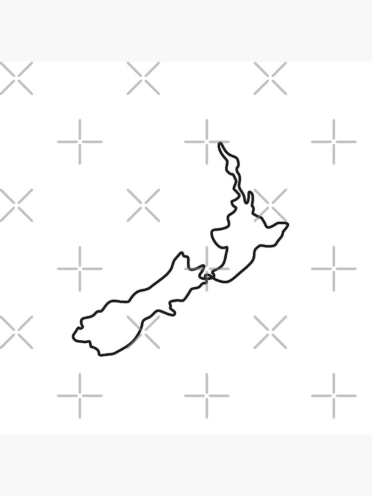 "Map of New Zealand Showing North Island and South Island Continuous ...