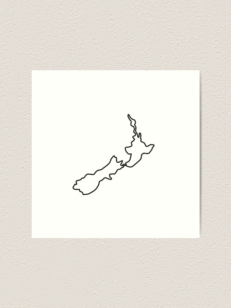 "Map of New Zealand Showing North Island and South Island Continuous ...