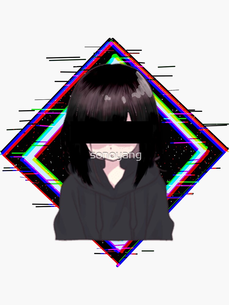 "Glitchy anime aesthetic" Sticker for Sale by sonoyang | Redbubble